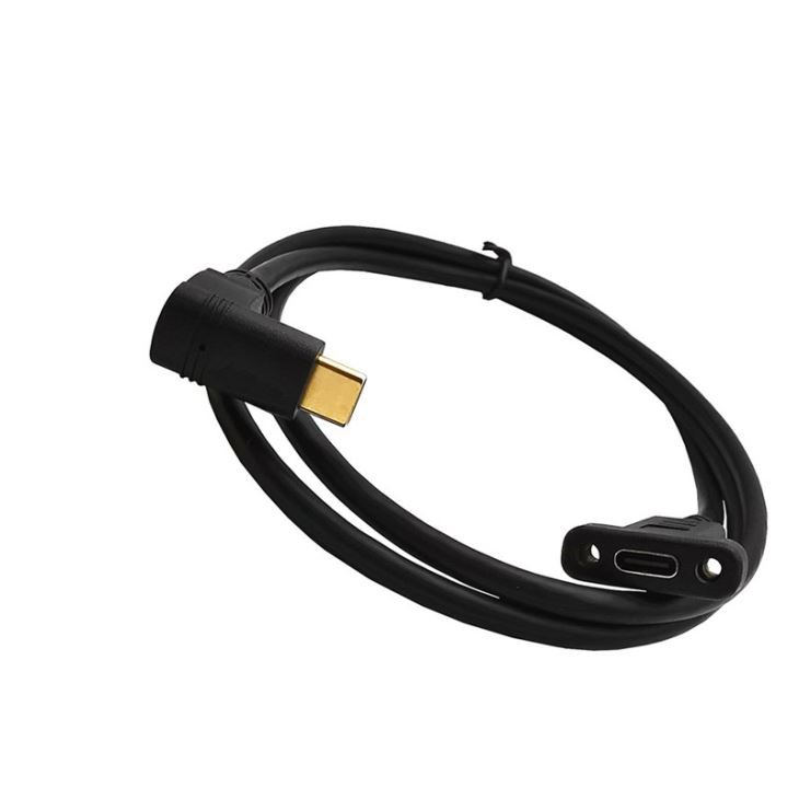 Customized 90 Degree USB-C Male To USB3.1 Female Panel Mount Cable ... Customized 90 Degree USB-C Male To USB3.1 Female Panel Mount Cable ...